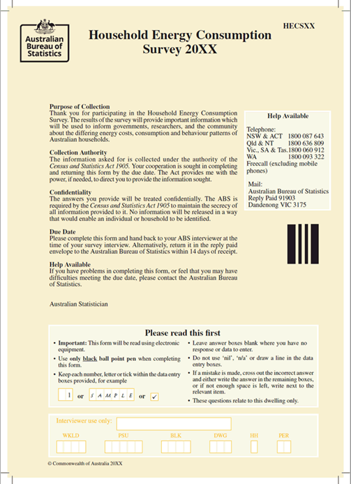 ABS Forms Design Standards, 2023 | Australian Bureau of Statistics