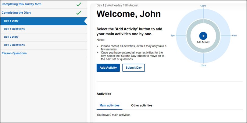 Australia's Time Use Survey – Online Diary Help